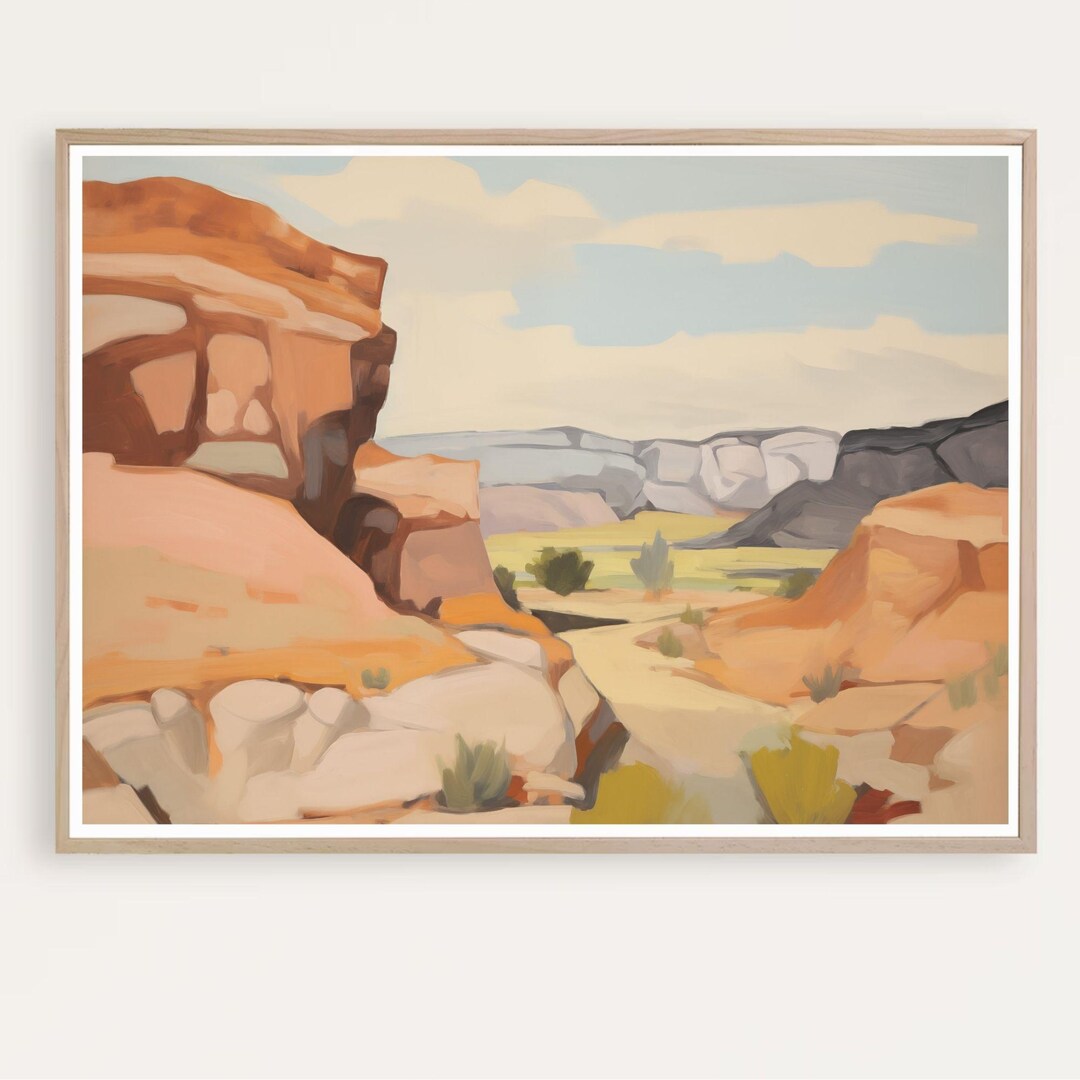 Arizona Landscape Print, Desert Landscape Painting, Large Abstract ...