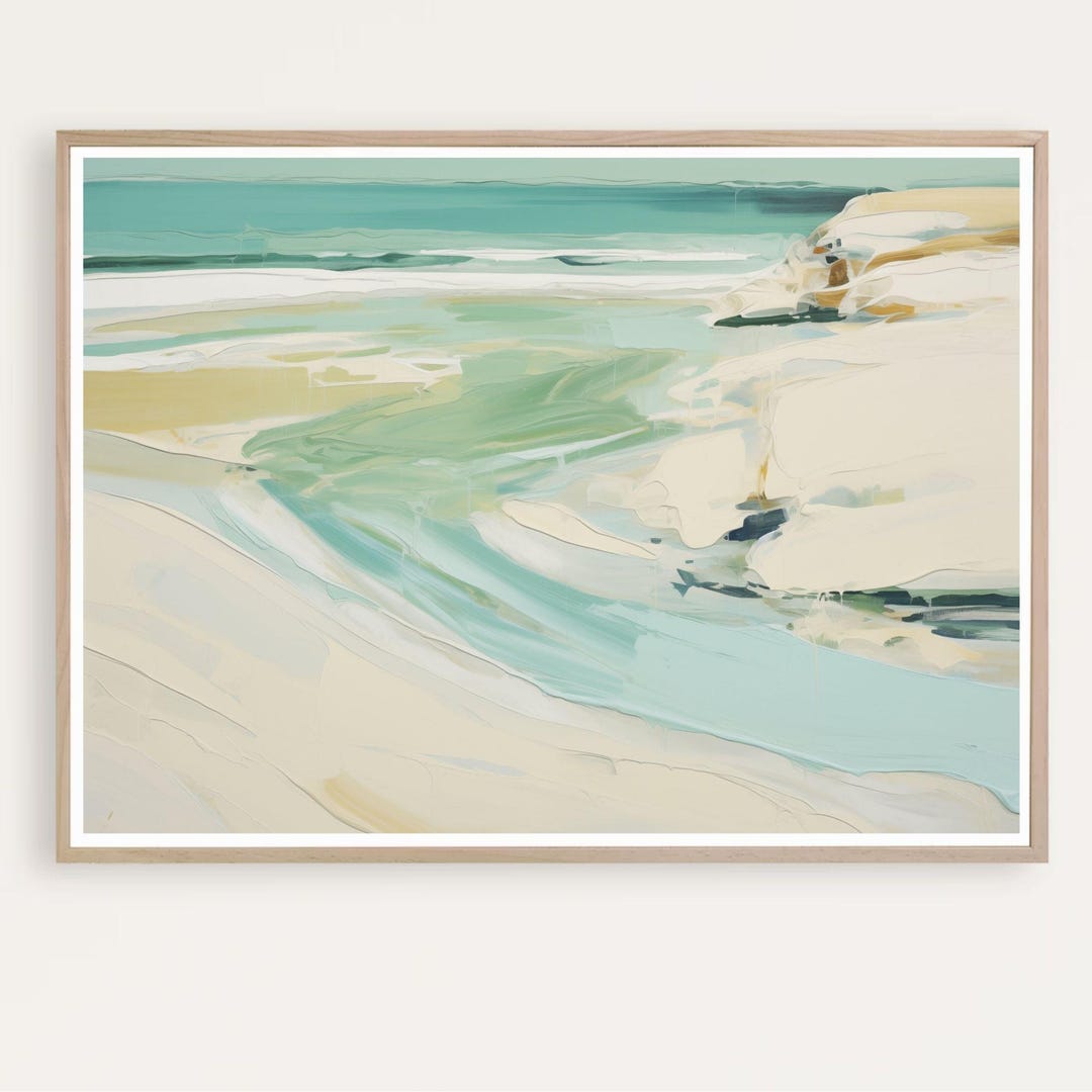 Ocean Painting, Abstract Beach Print, Ocean Wall Art, Watercolor ...