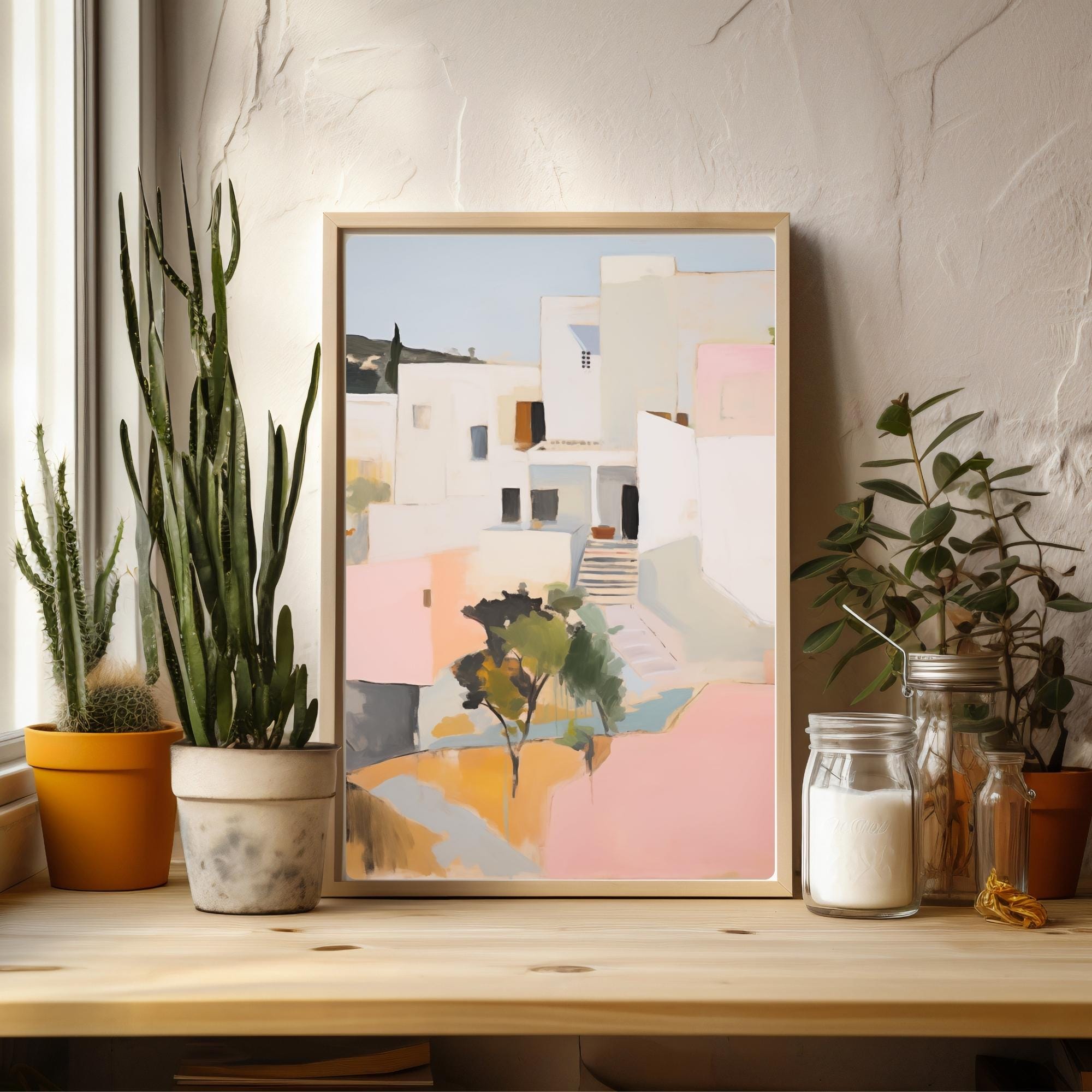 Ibiza Print, Ibiza Watercolor Painting, Spain Travel Poster, Mediterranean Art Print, Abstract ...