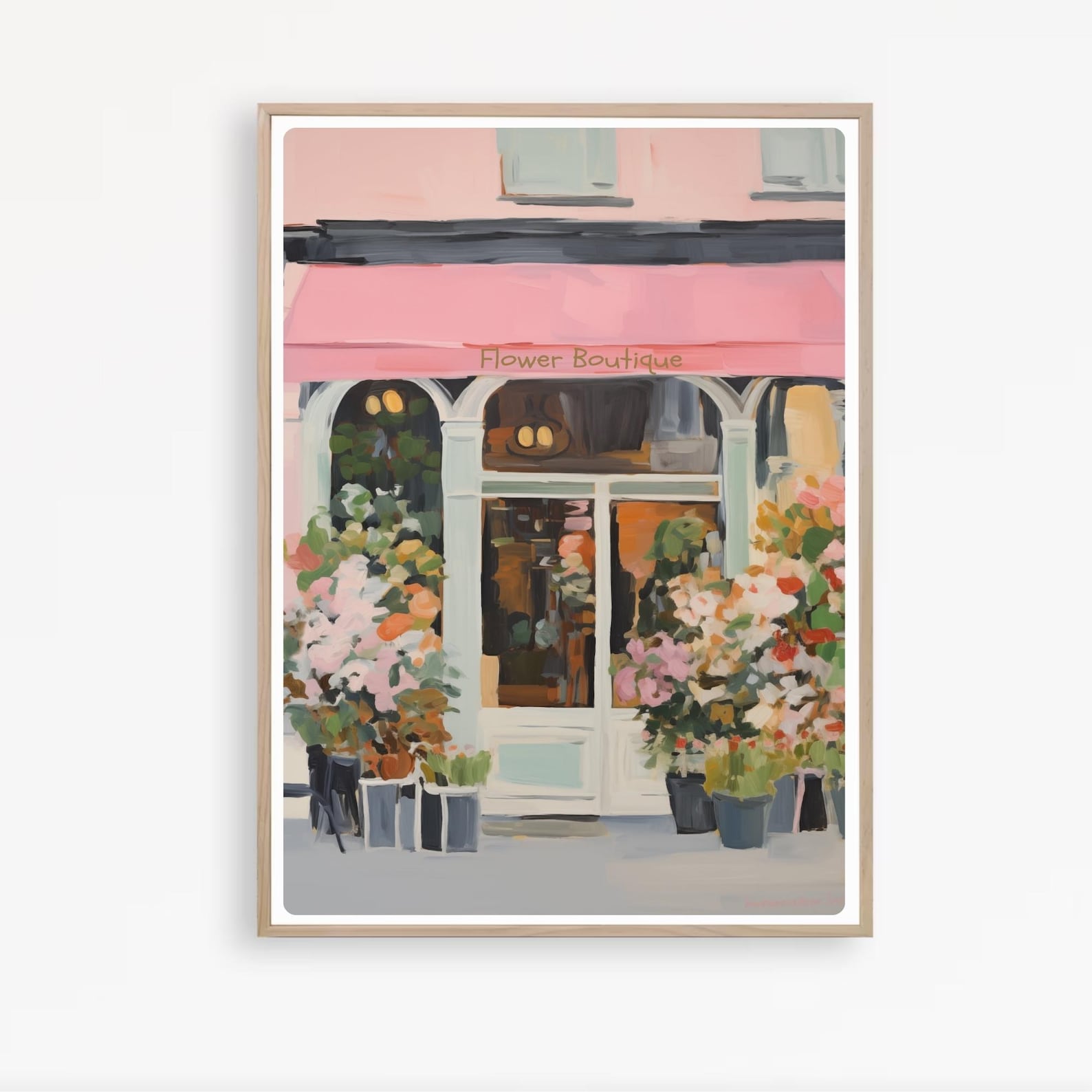 Flower Shop Painting, Florist Watercolor, Flower Shop Print, Floral ...