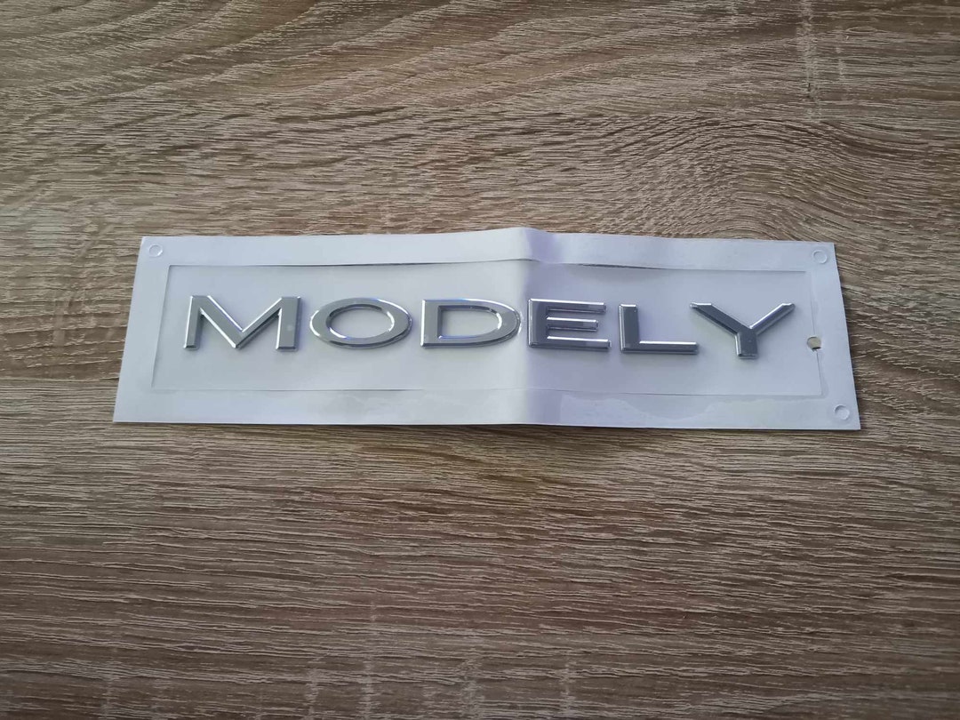 Tesla Model Y Glossy Silver Emblem Logo - Etsy