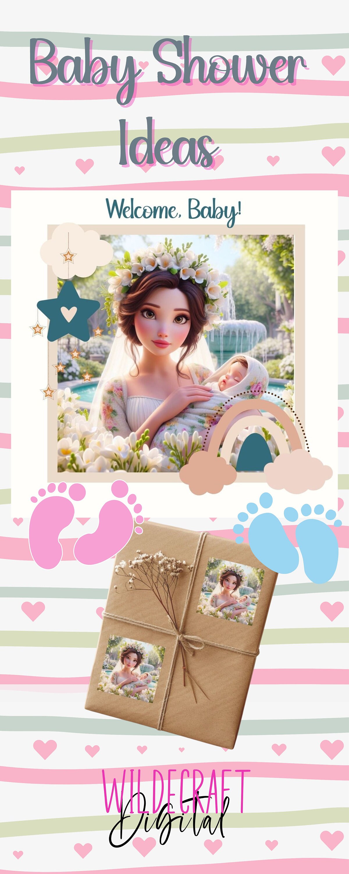 Floral New Mother With Newborn Baby Full Color JPEG Image for T-shirt ...