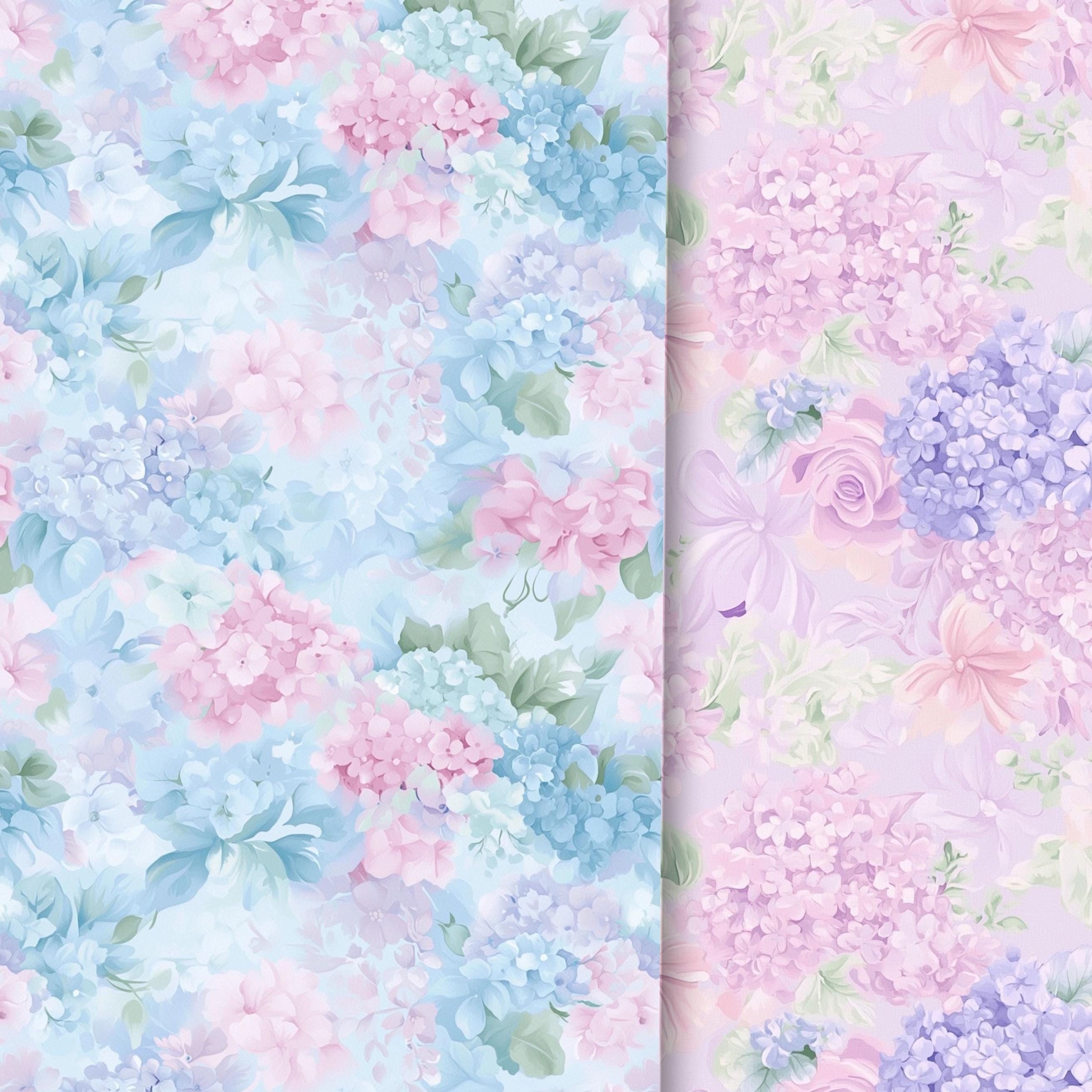 Pastel Floral Digital Paper Pack: Grandmillennial Scrapbook Patterns ...