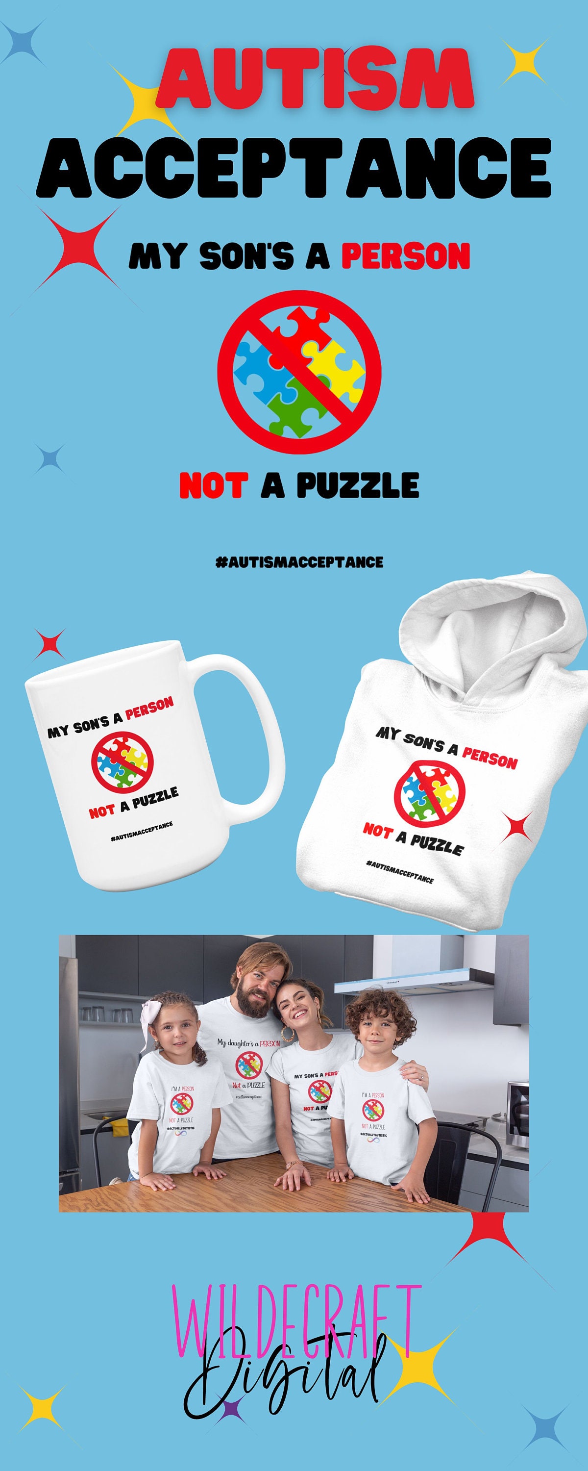 Autism Acceptance PNG Son Not Puzzle Image for Crafts Printable Clipart ...