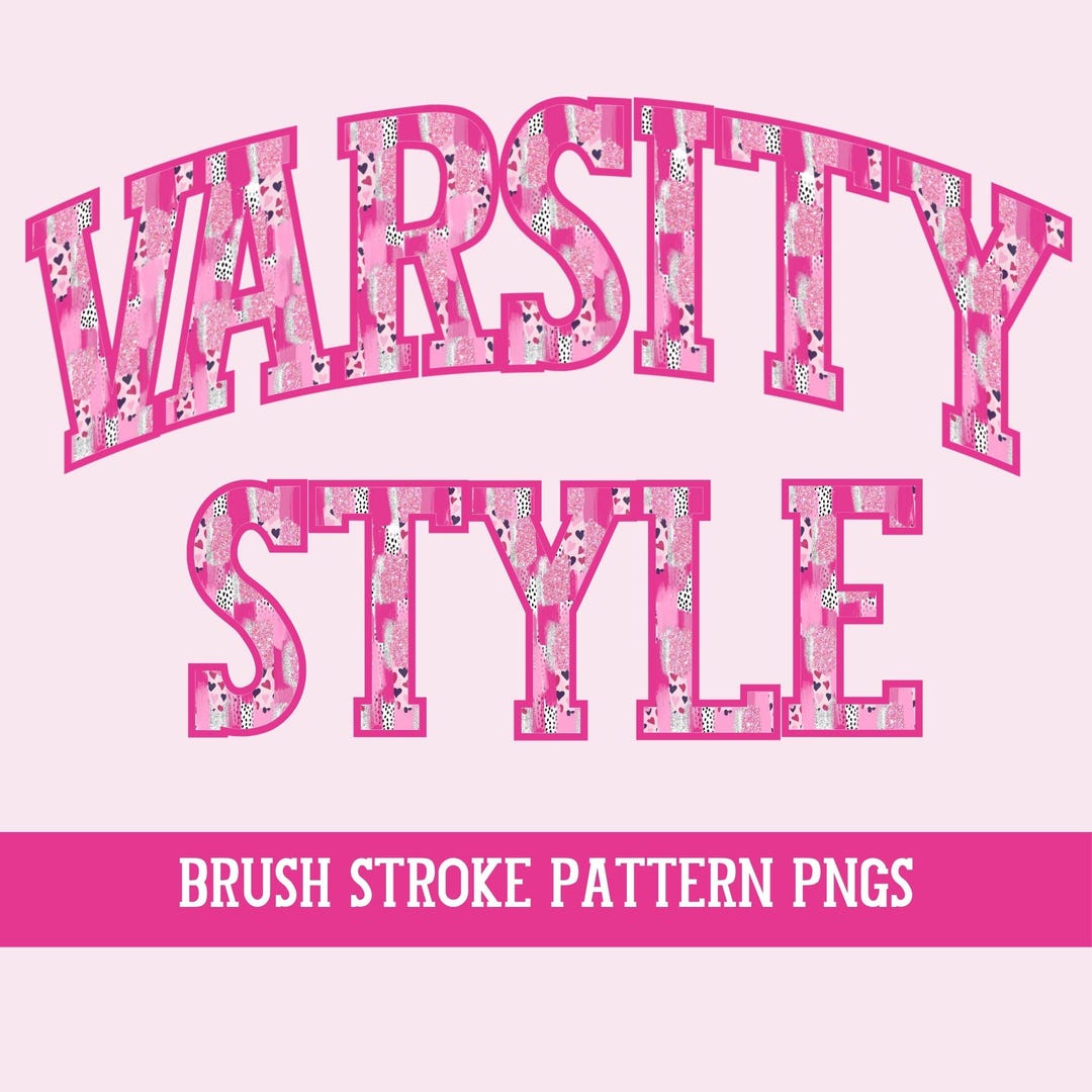 Varsity Brush Stroke Alphabet PNG Set: Letters, Numbers, Punctuation ...