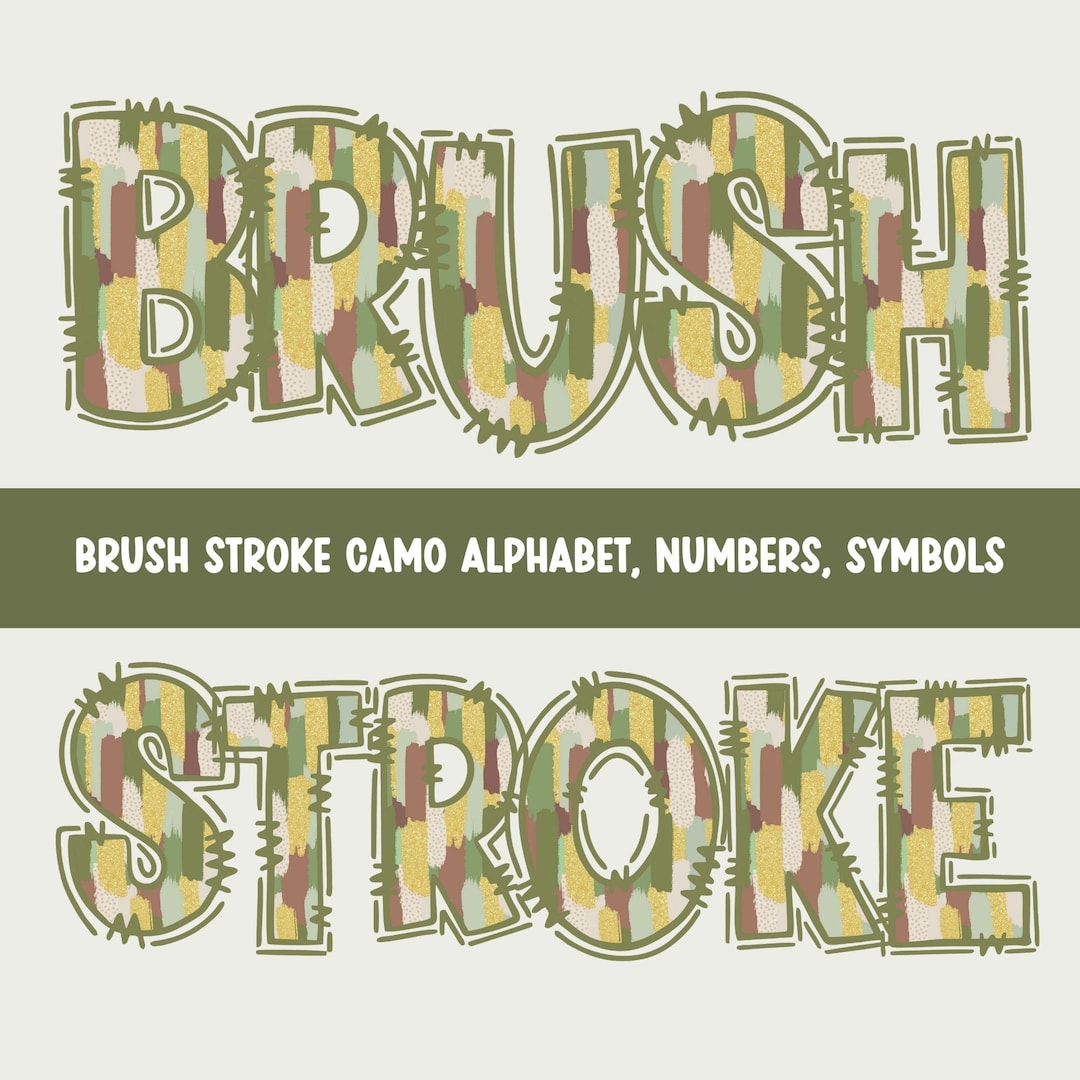 Varsity Style Brush Stroke Alphabet Pngs, Letters A - Z and Numbers 0 ...