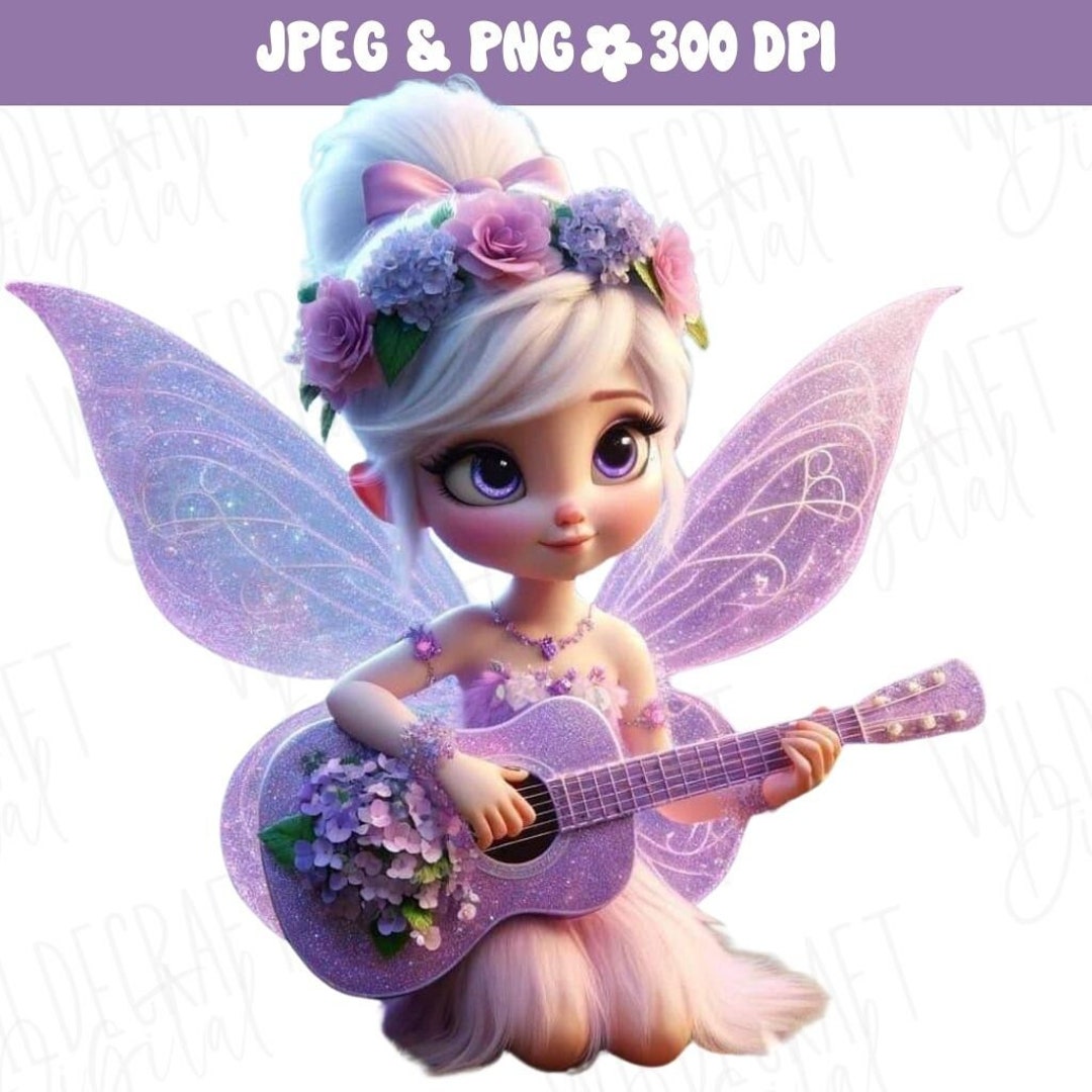 Magical Musical Fairy Image Enchanting Fairy Playing Guitar Magical ...