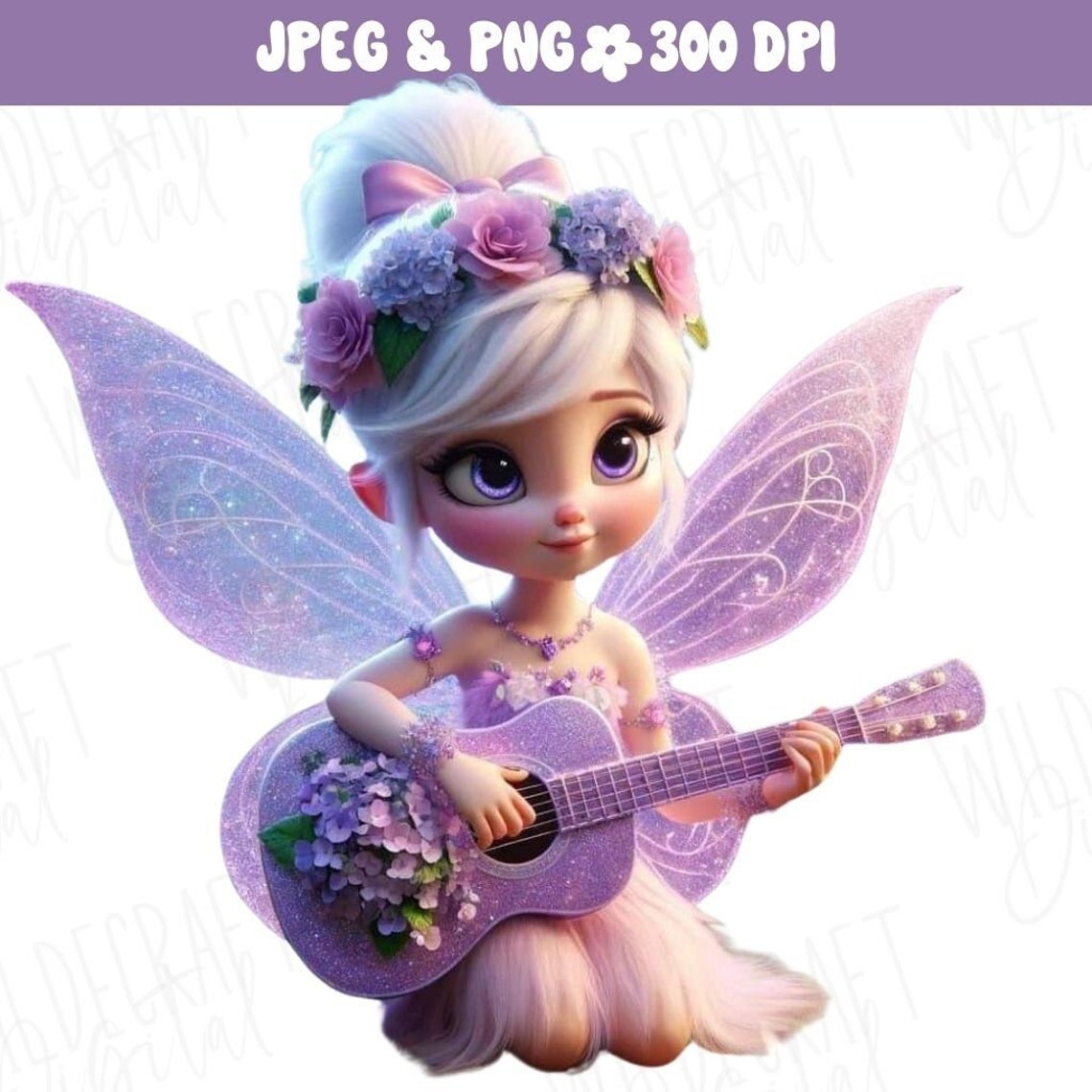 Magical Musical Fairy Image Enchanting Fairy Playing Guitar Magical ...
