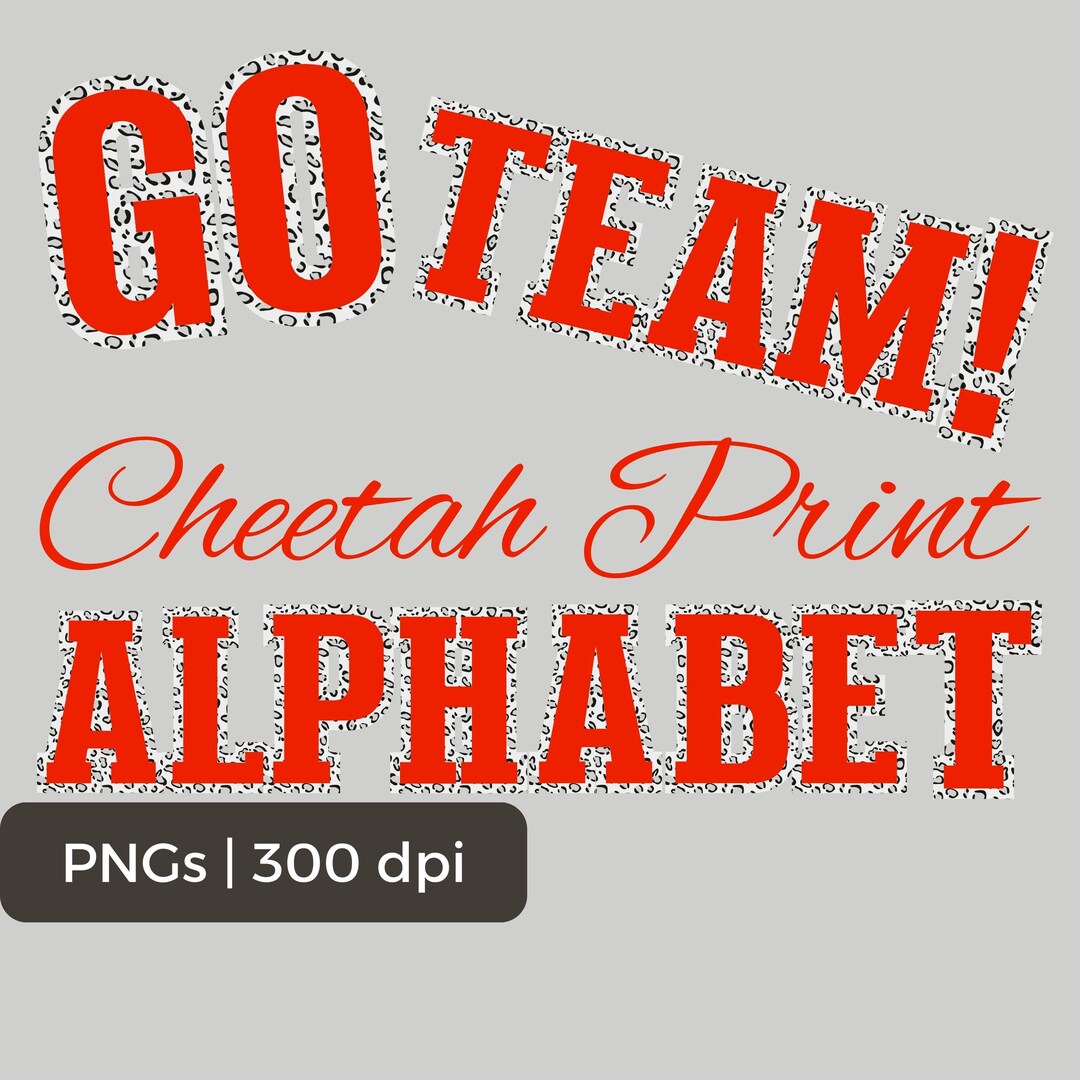 Red Cheetah Print Alphabet PNG: A-Z Letters for Sublimation (digital ...