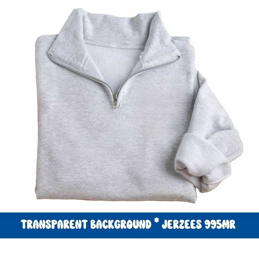 Transparent Background Folded Flat Lay Jerzees 995MR Mockup With Cadet ...