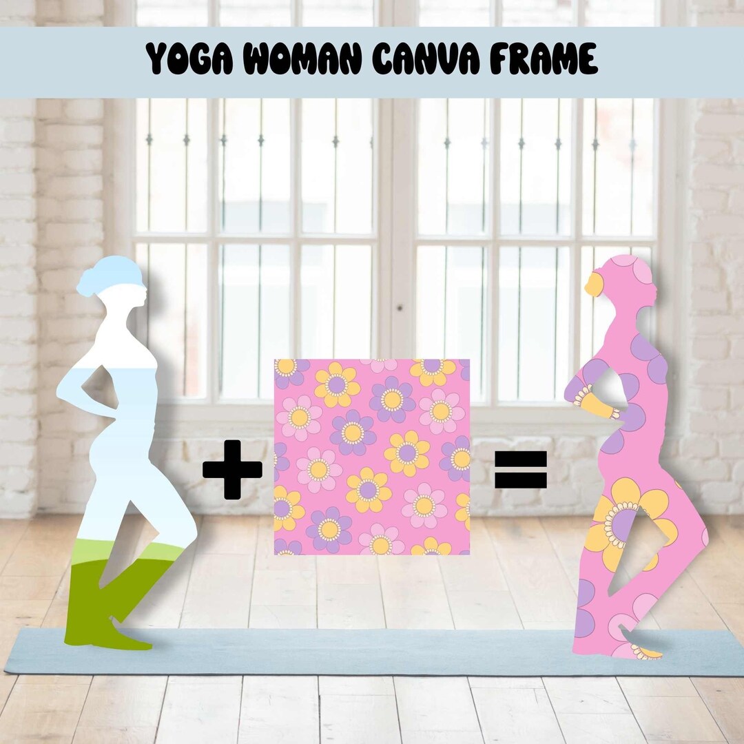 Yoga Canva Frame Drag and Drop Editable Woman Practicing Yoga Design ...