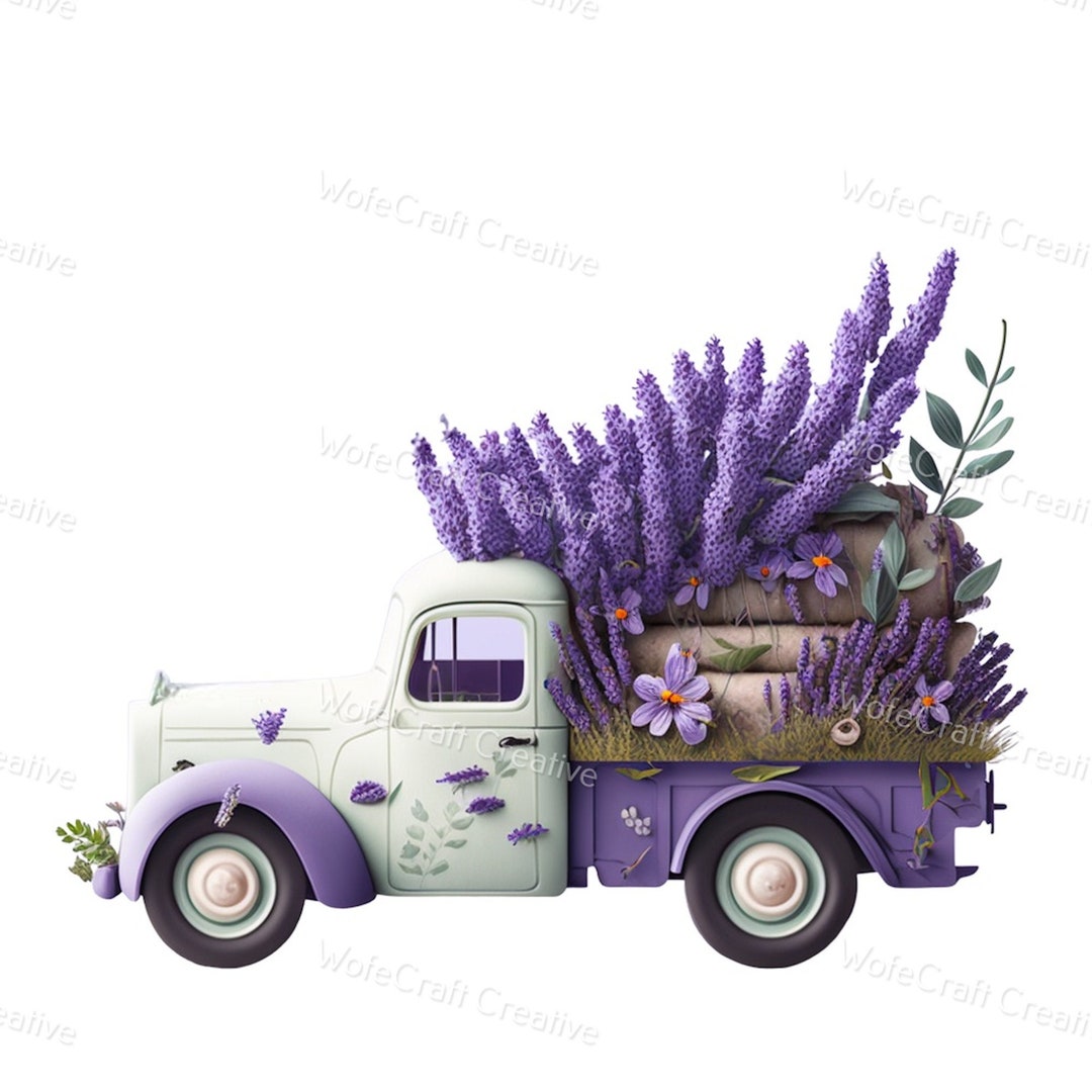 Retro Farm Truck Vintage Clip Art Farm Truck PNG Retro Truck Pink ...