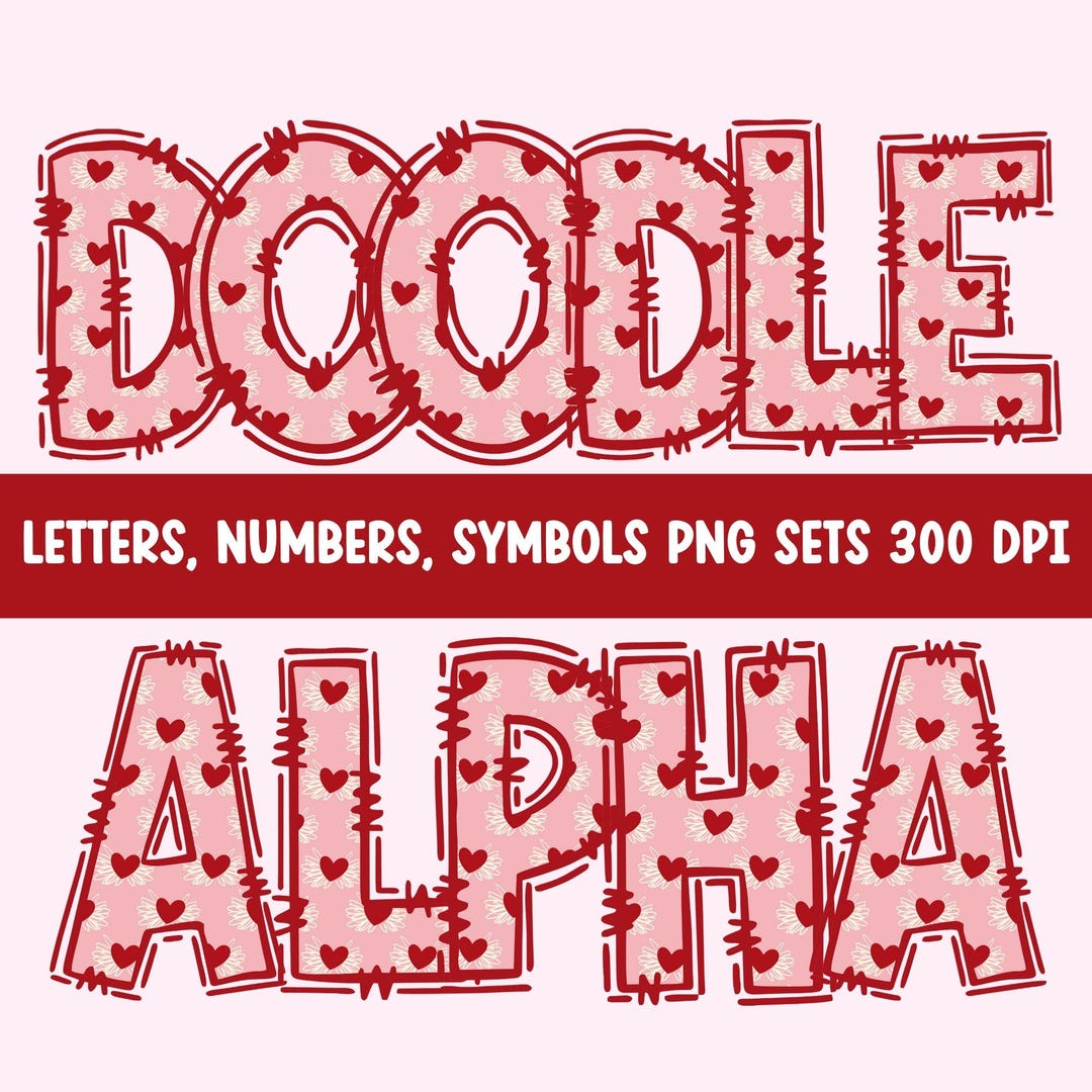 Valentine Hearts PNG Letter Set: Clipart Alphabet (digital Download) - Etsy