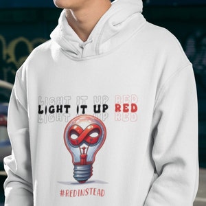 Light It up Red Light Bulb PNG Image Instant Download Autism Acceptance ...