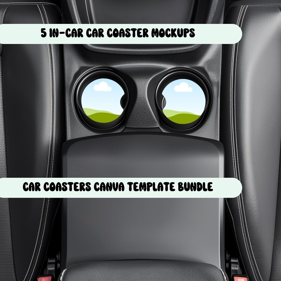 Car Coaster Mockups: Easy Drag & Drop Canva Template (digital Download ...