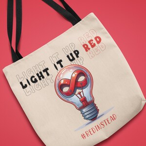 Light It up Red Light Bulb PNG Image Instant Download Autism Acceptance ...