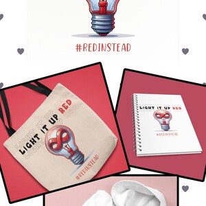 Light It up Red Light Bulb PNG Image Instant Download Autism Acceptance ...