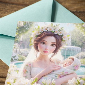 Floral New Mother With Newborn Baby Full Color JPEG Image for T-shirt ...