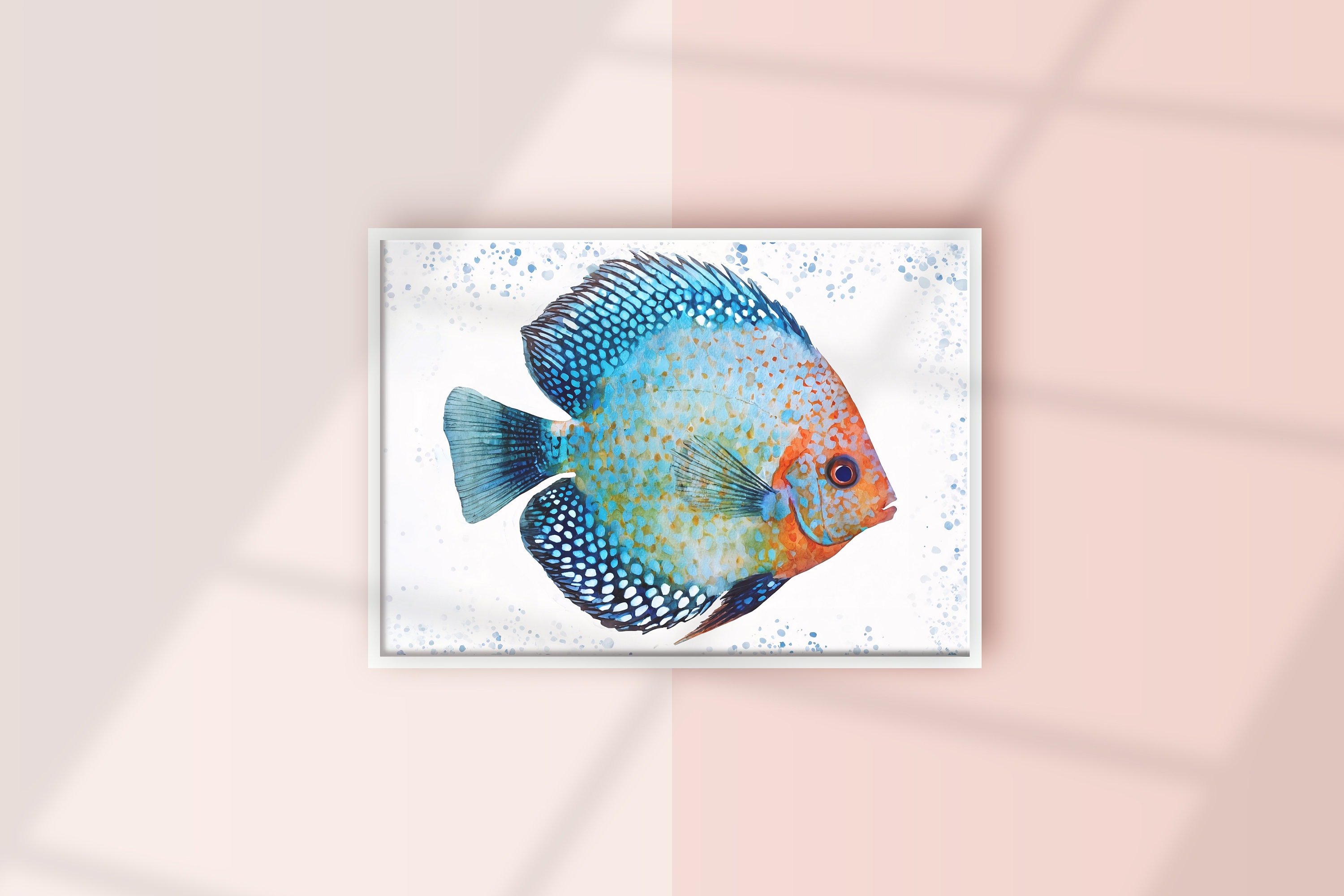 Colorful Discus Fish Print, Tropical Aquarium Wall Art (digital ...