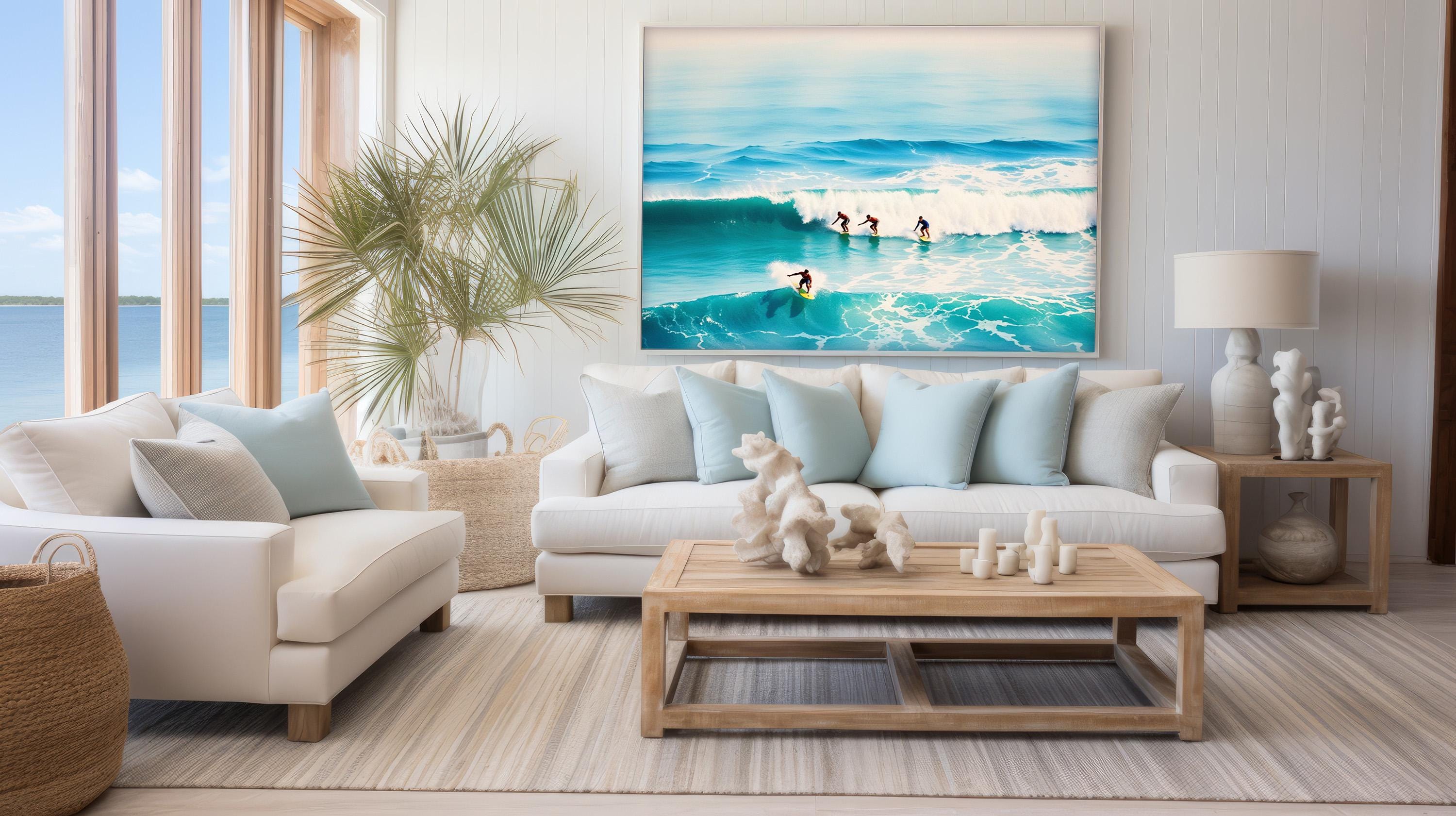 Surfing Ocean Wave Print, Beach House Coastal Decor (digital Download ...