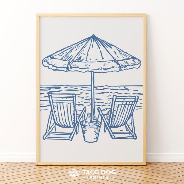 Beach Scene Line Art - Etsy