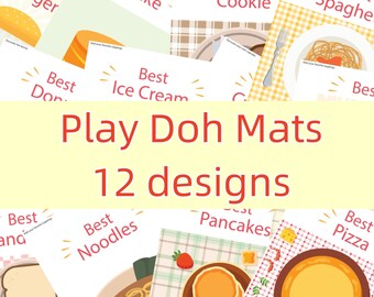 8 Printable Play Doh Mats, Food Play Dough Mats, Ice Cream Playdough ...