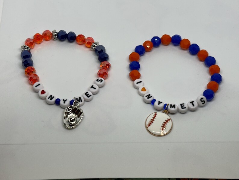 N.Y. METS Beaded Bracelet Style 1 - Etsy