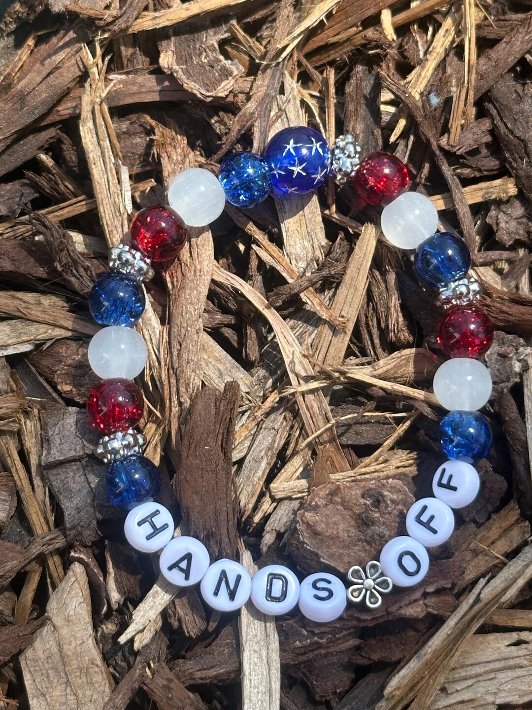 Hands Off! Democrat Party Anti Trump Glass Beaded Friendship Bracelet ...