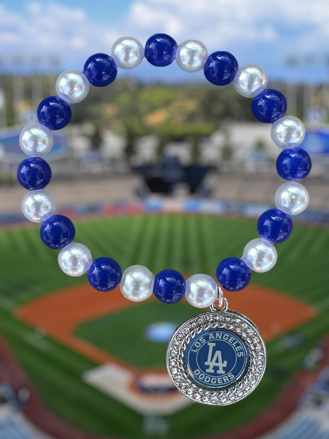 L.A. Dodgers Let’s Go Dodgers Beaded Bracelet With Charm Gift for ...