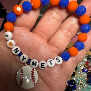 N.Y. METS Beaded Bracelet Style 1 - Etsy