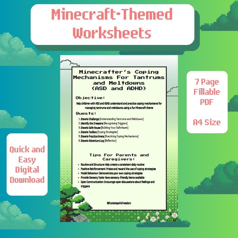 Minecraft Coping Mechanisms for Tantrums and Meltdowns Therapy ...