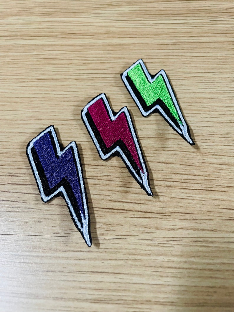 Green Lightning - Iron on - Embroidery Patches - Etsy