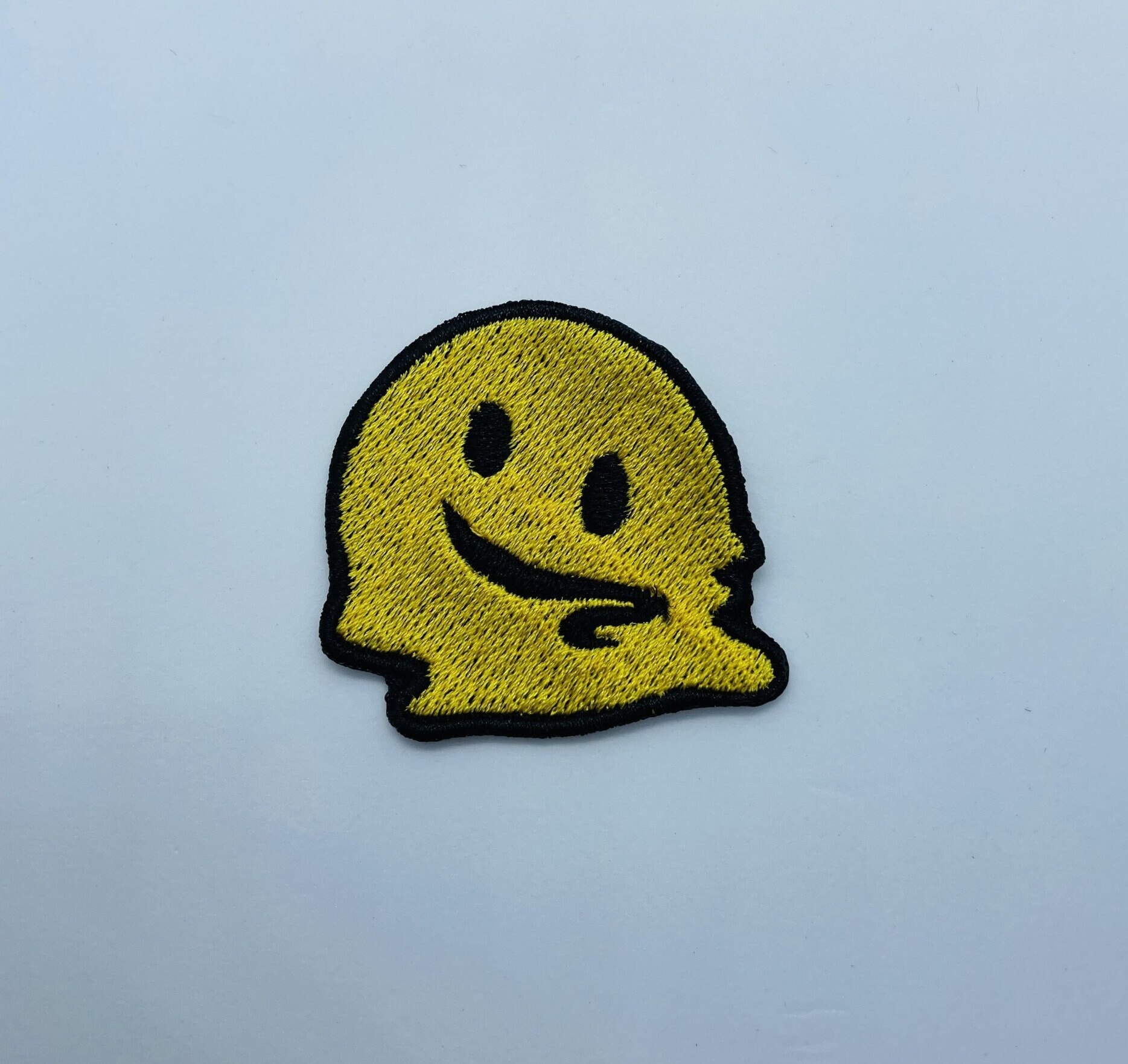 Melting Smiley Face - Iron on - Embroidery Patch - Etsy