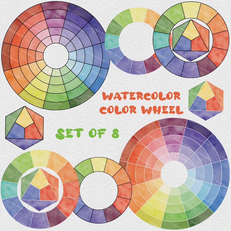 Color Wheel Watercolor PNG Cliparts, Artists and Printers Clip Art ...