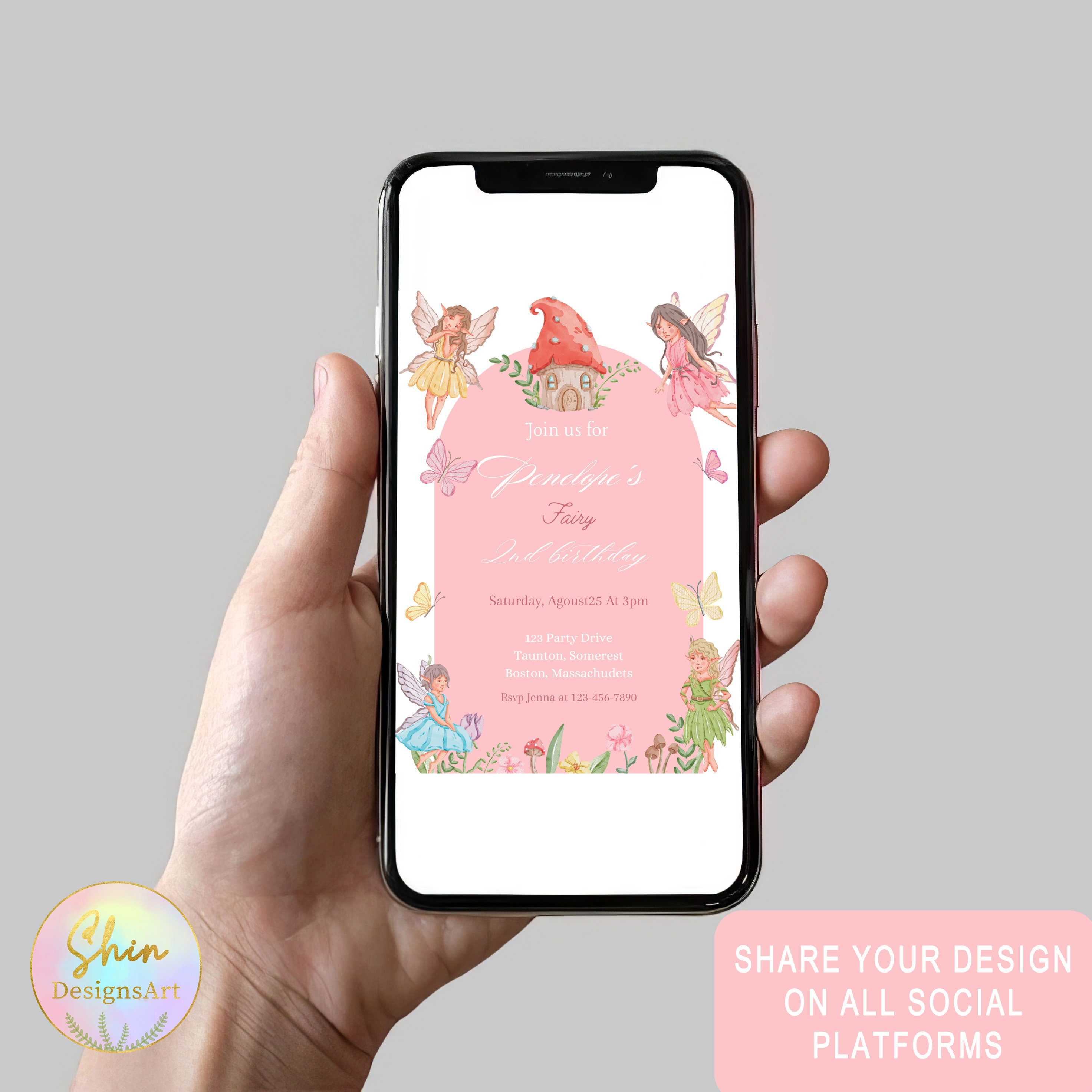 Editable Fairy Tale Birthday Invitation Card, 2nd Party Invites for ...