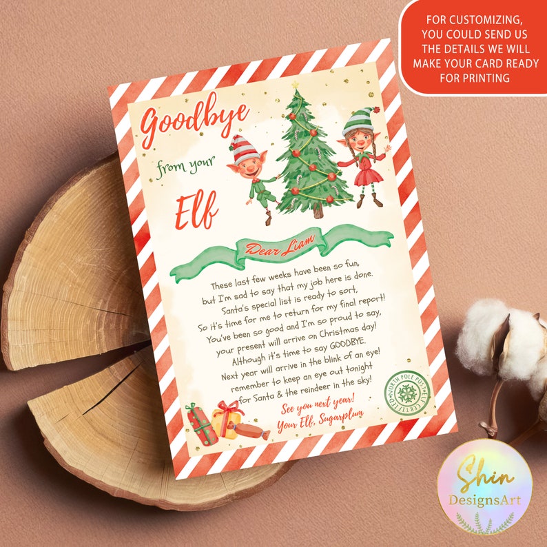 Editable Goodbye Letter From Elf, Christmas Elf Departure Note ...