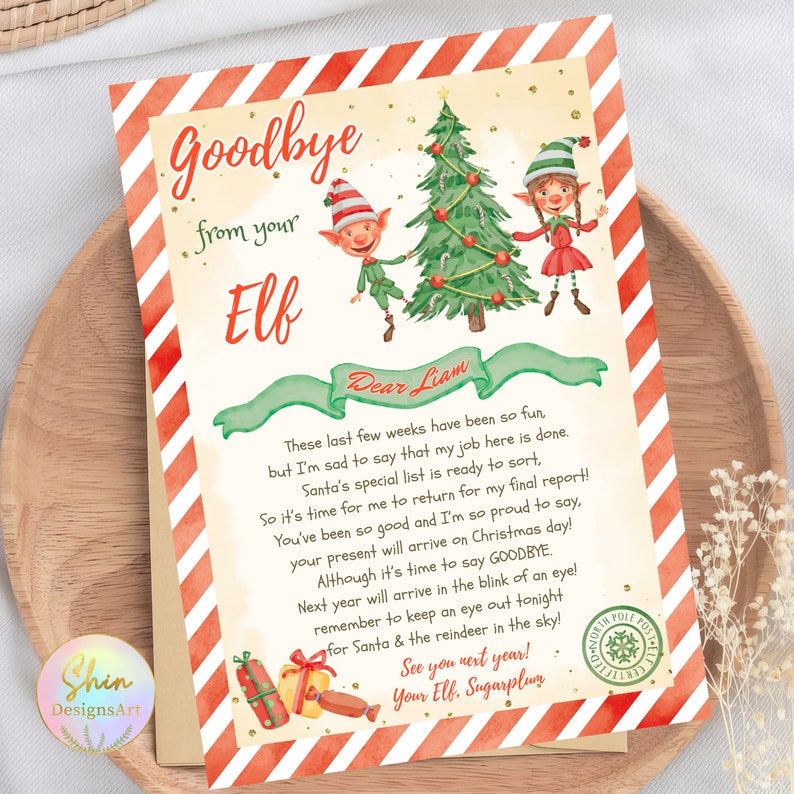Editable Elf Goodbye Letter: Personalized Christmas Farewell (PDF) - Etsy