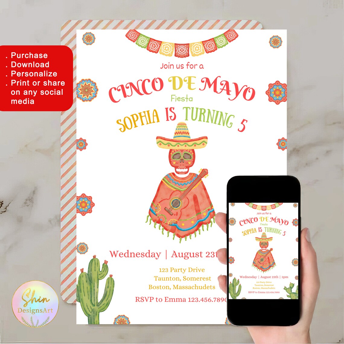 Editable Cinco De Mayo Invitation, Cinco De Mayo Party Theme ...