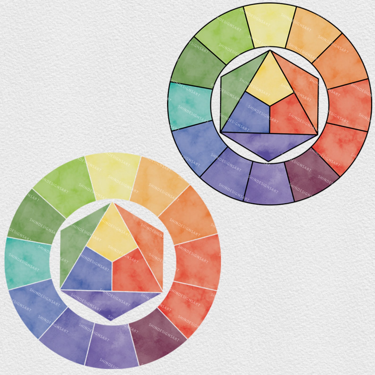 Color Wheel Watercolor PNG Cliparts, Artists and Printers Clip Art ...