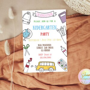 Editable School Party Invitation, Graduation Celebration Invite ...