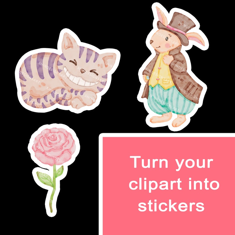 Alice in Wonderland PNG Clipart Bundle, Pastel Color Watercolor Alice's ...