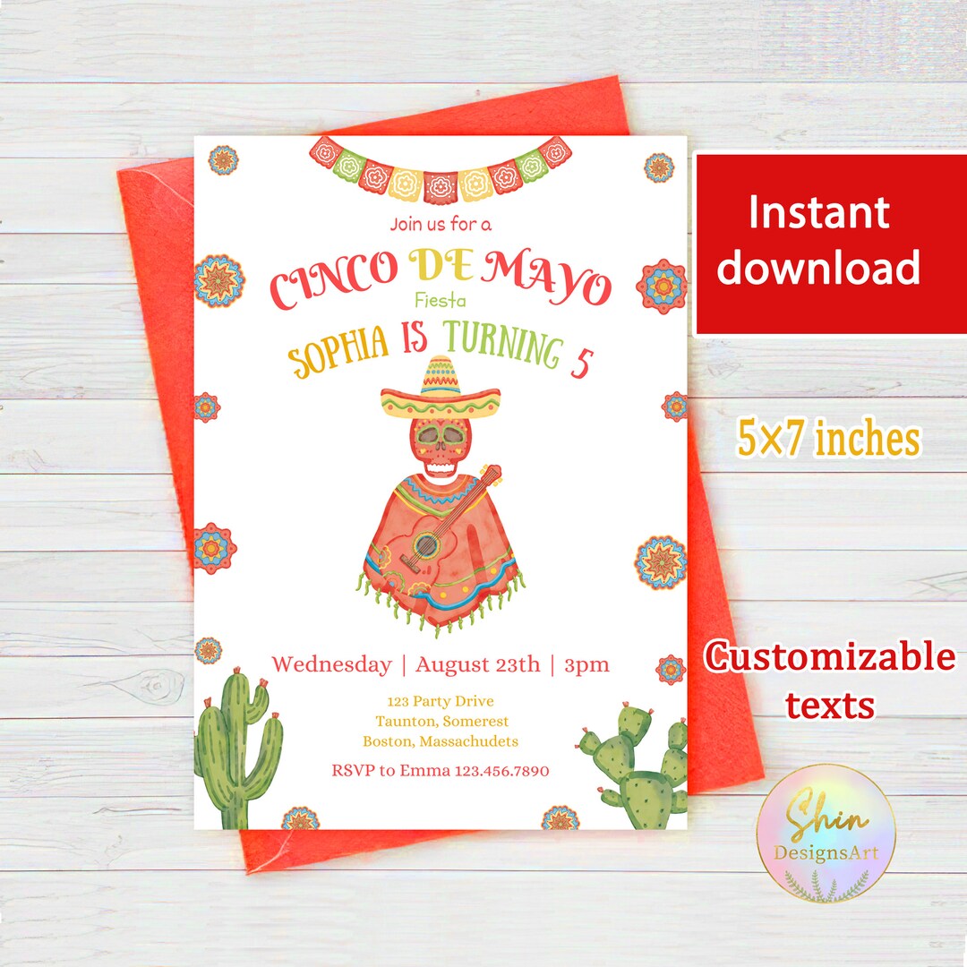 Editable Cinco De Mayo Invitation, Cinco De Mayo Party Theme ...