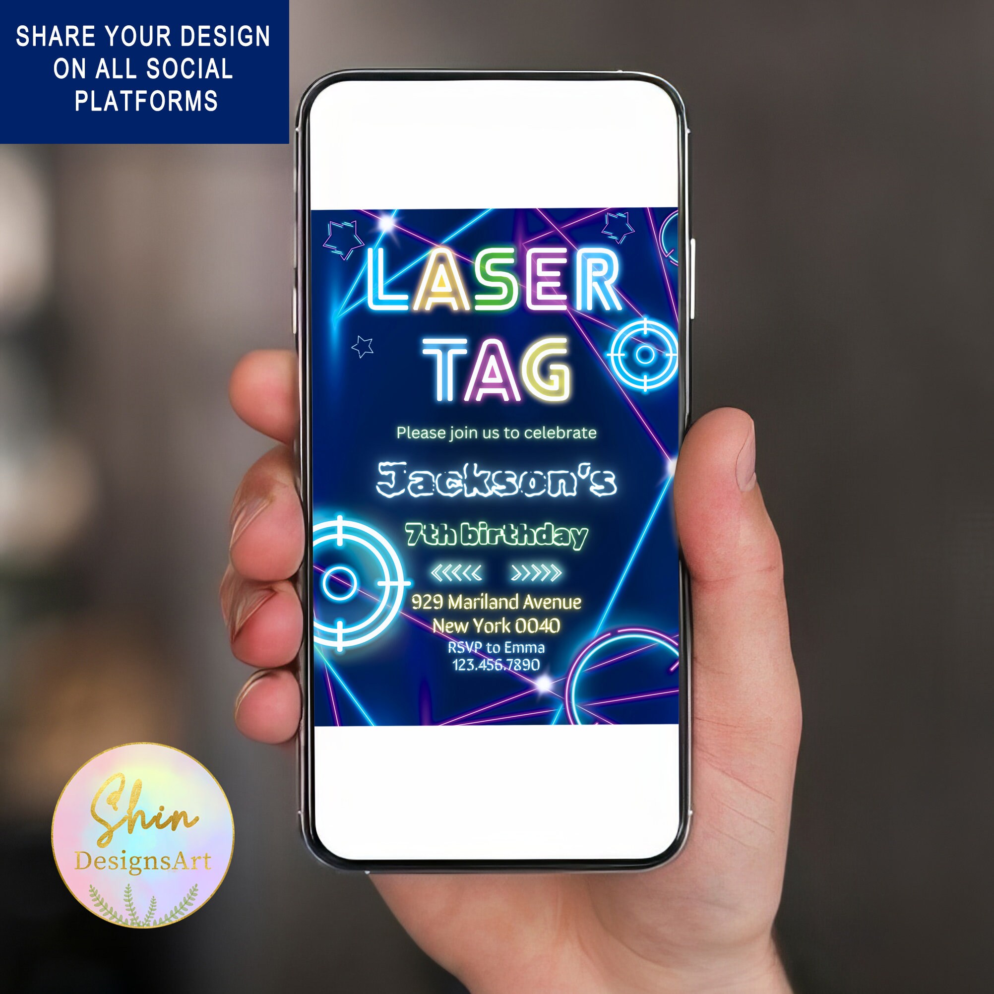 Editable Laser Tag Birthday Invitation, Digital Download, Lasertag ...