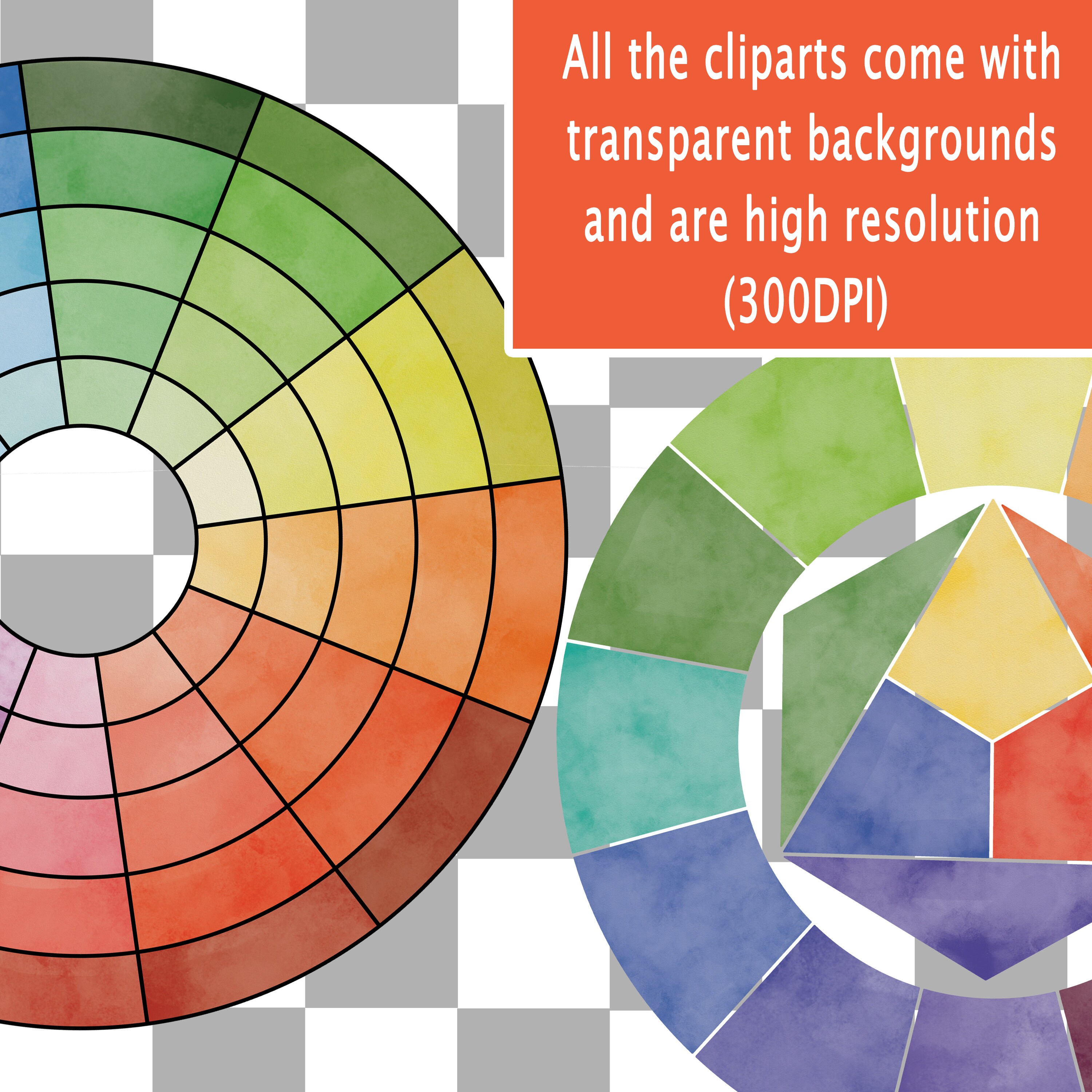 Color Wheel Watercolor PNG Cliparts, Artists and Printers Clip Art ...