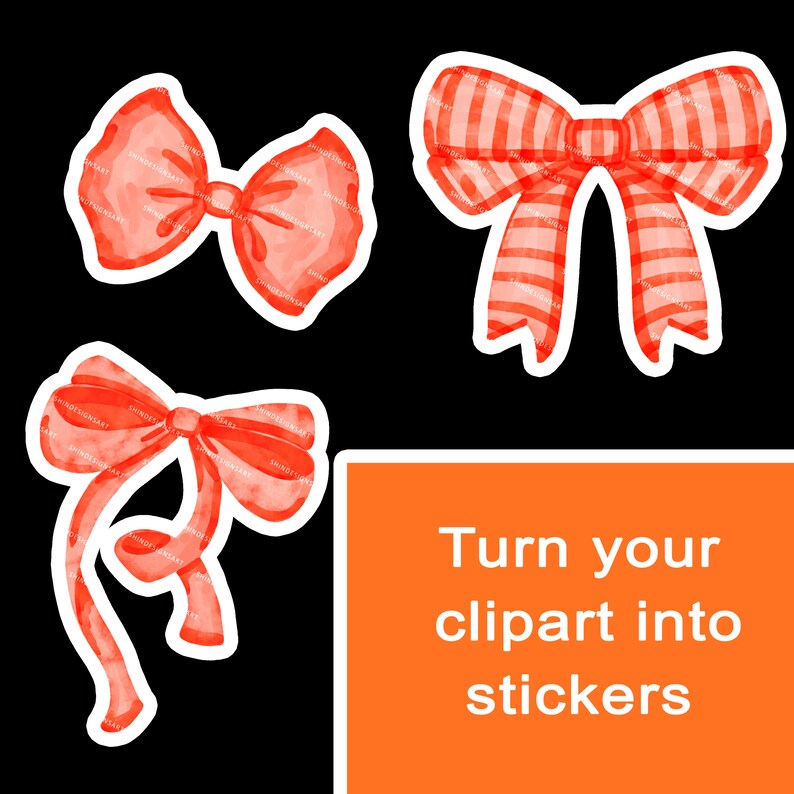 Watercolor Red Ribbon & Bow Clipart: Banner Graphics (PNG Digital ...