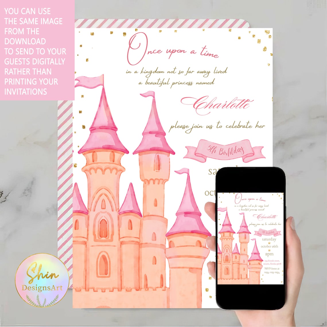 Princess Castle Invitation Template, Any Age Birthday Party Invite ...