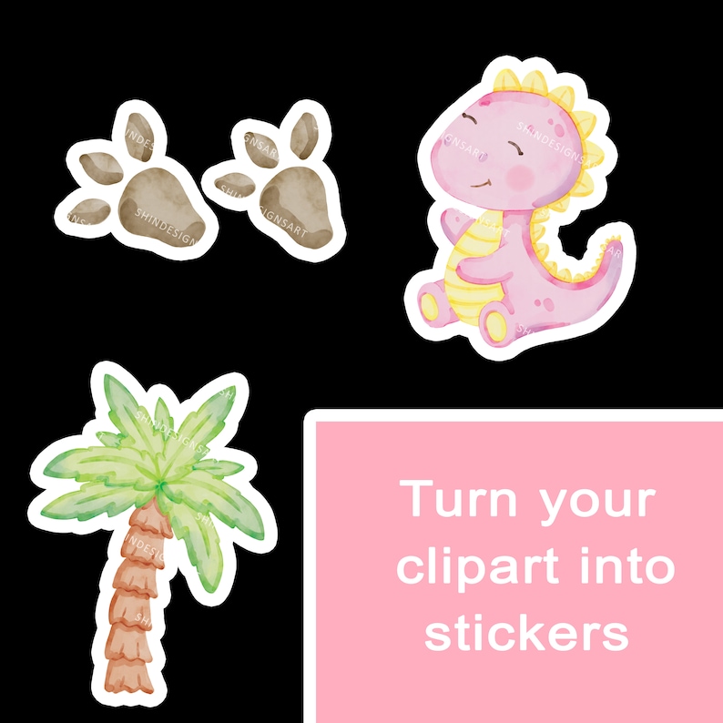 Watercolor Dinosaur Clipart Bundle: Pastel Baby Dino PNG (set of 23) - Etsy