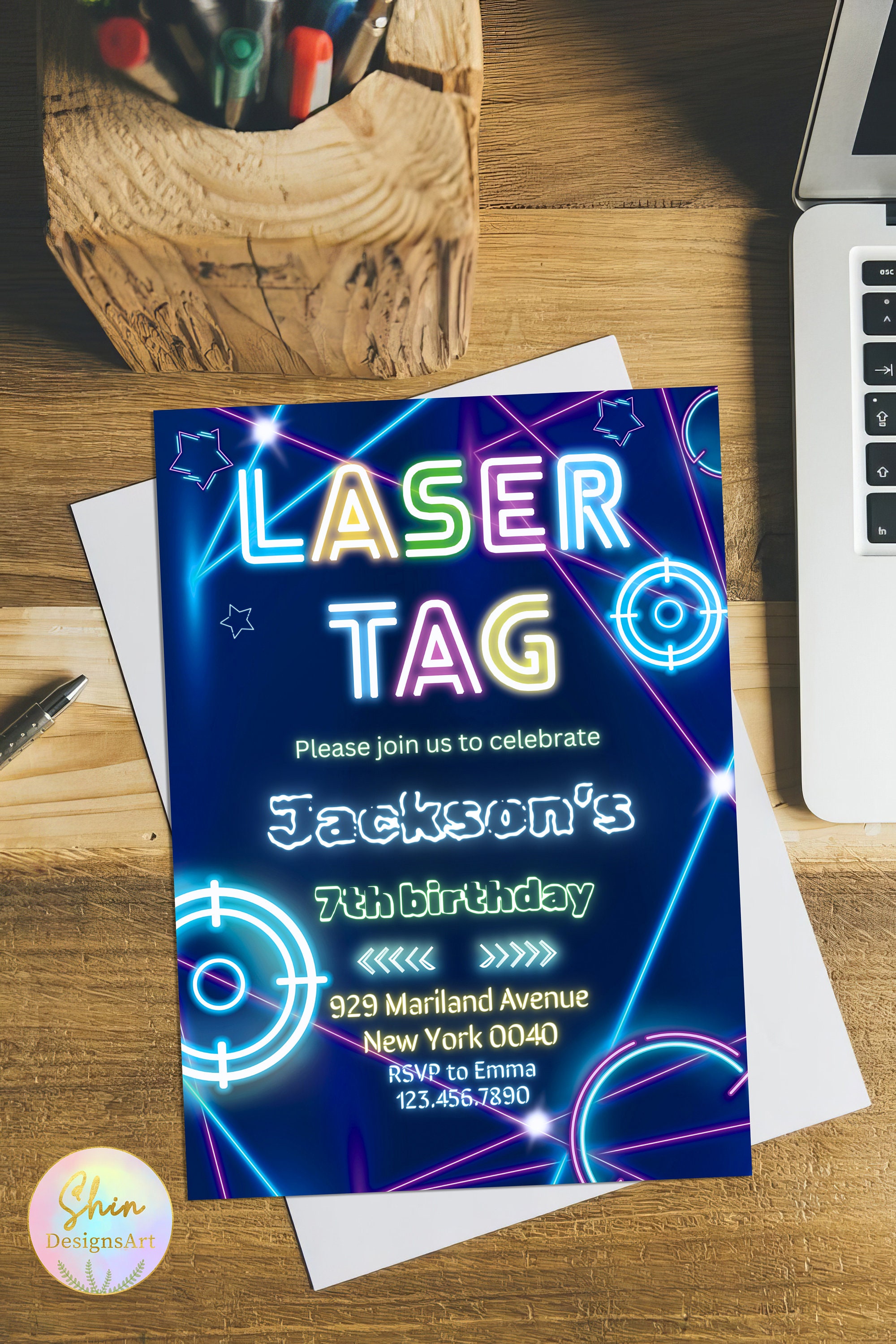 Editable Laser Tag Birthday Invitation, Digital Download, Lasertag ...