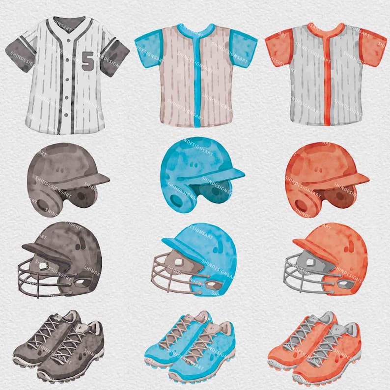 Watercolor Baseball Clipart Set, Baseball Illustration, Game Clip Art ...
