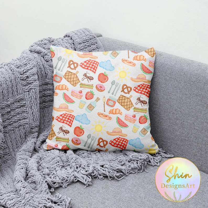 Printable Picnic Clip Art Bundle,watercolor Summer Picnic Element PNG ...